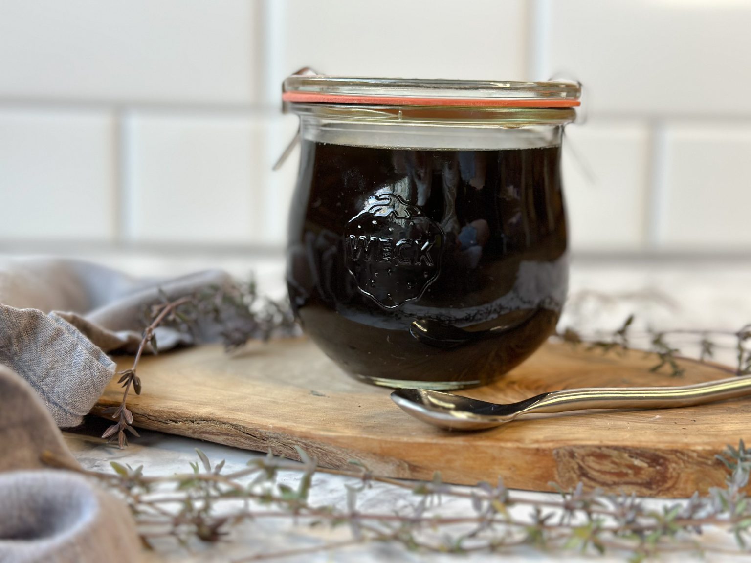 How to Make Thyme Simple Syrup with Brown Sugar - Thyme + Coffee